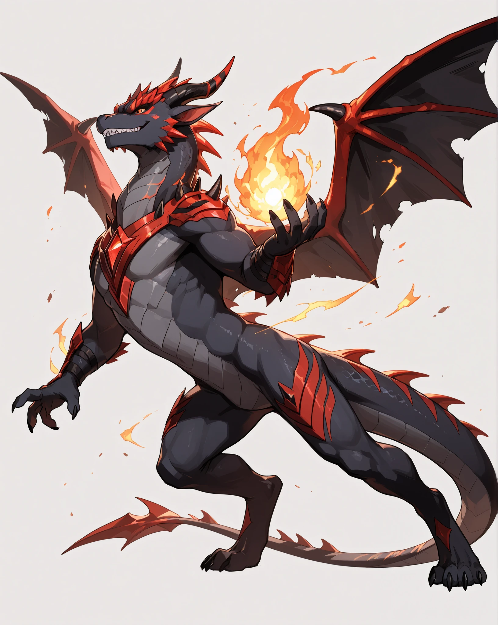 There is a dragon with a fire on its back - SeaArt AI