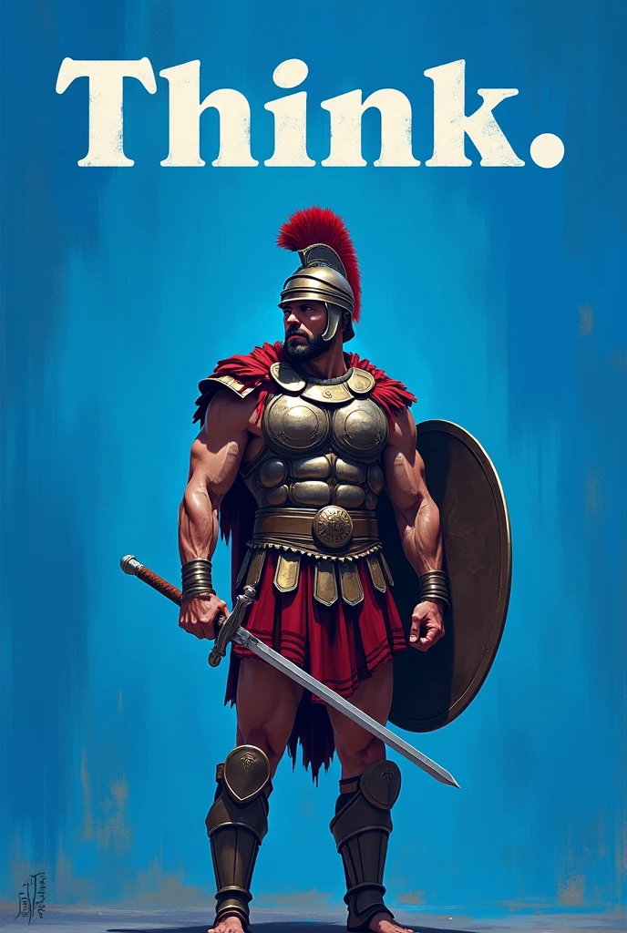 You can create an image with the background in blue, a gladiator in it ...