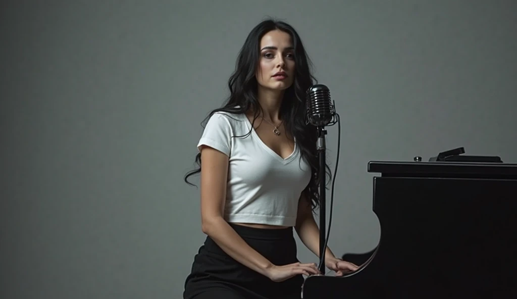 Hyper realistic photo, A beautifull rusian sexy singer, singing a song ...