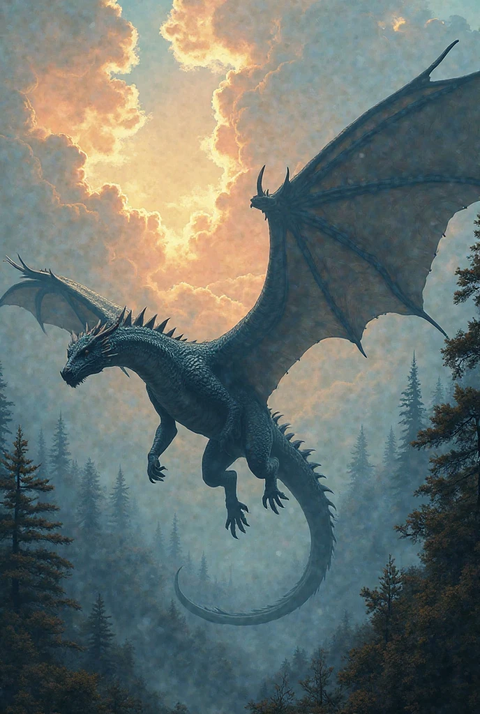 Dragon, Fantastic scene, high resolution body, realistic painting ...