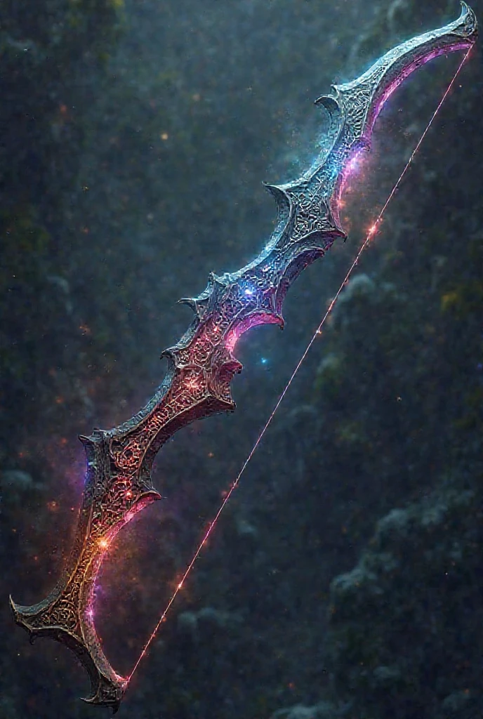 Legendary bow weapon carved with colored runes - SeaArt AI
