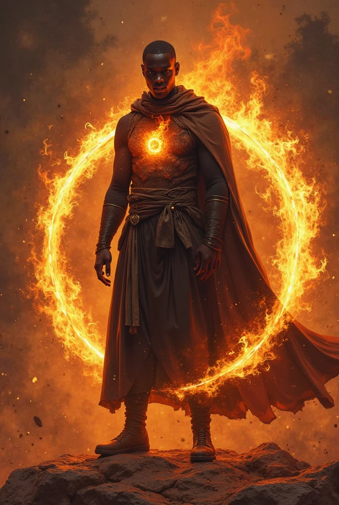 Chat, makes a black male character inspired by Fire Force with ...