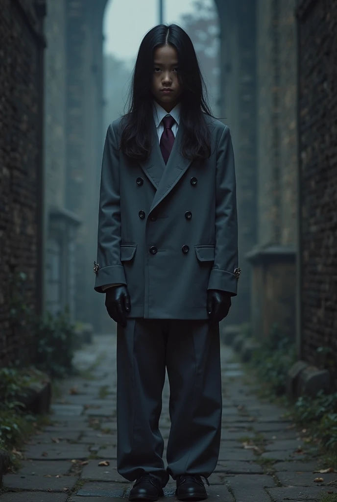 Live action Asian Tween boy With a Stoic Expression VERY Long Flowing ...