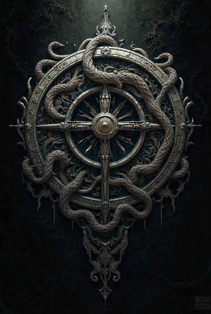 Circle rune with shadows and snakes vibe - SeaArt AI