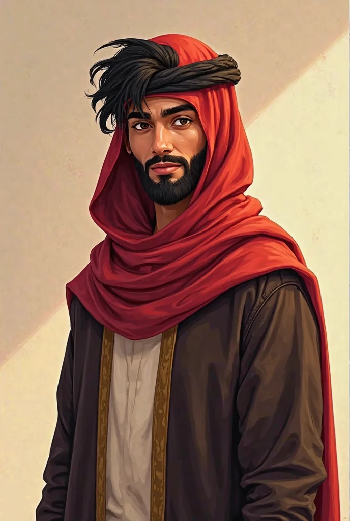 Create an Arab character with depth, realism and using the red Keffiyeh ...