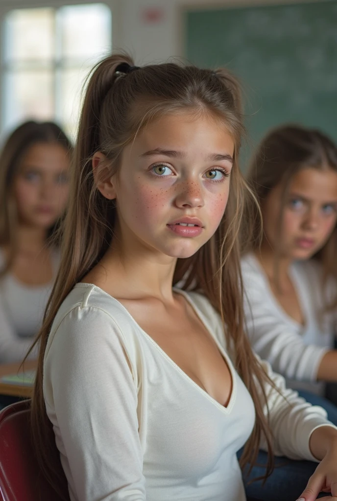 Real photo, 4 really young Slovak girls, looking very young - SeaArt AI