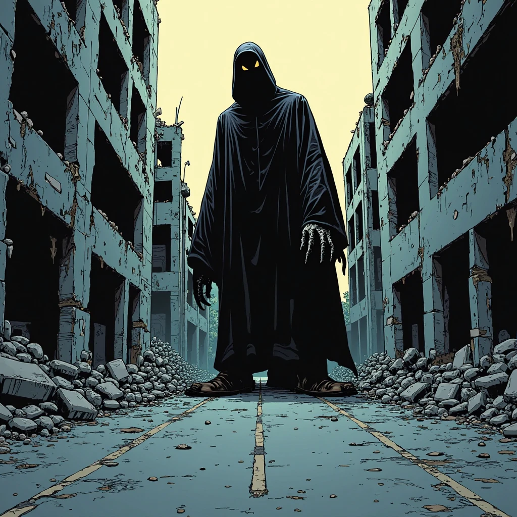 Comic book style digital illustration with bold outlines and dramatic ...