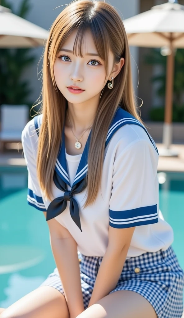 Real image like the photo、8k、 resort pool 、on your side with your ...