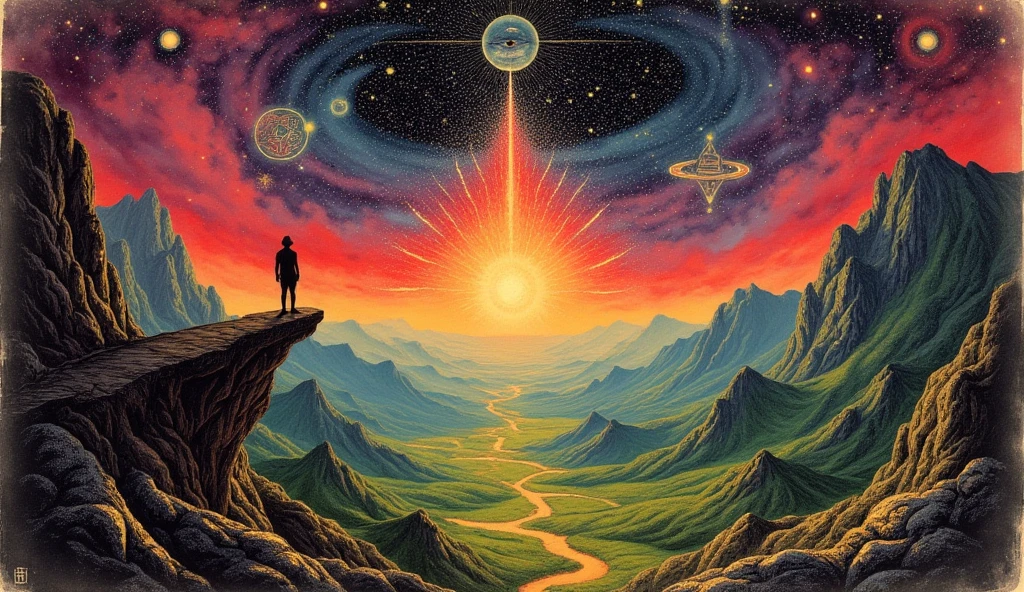 The overall tone is vintage and suggestive of metaphysical ideas ...