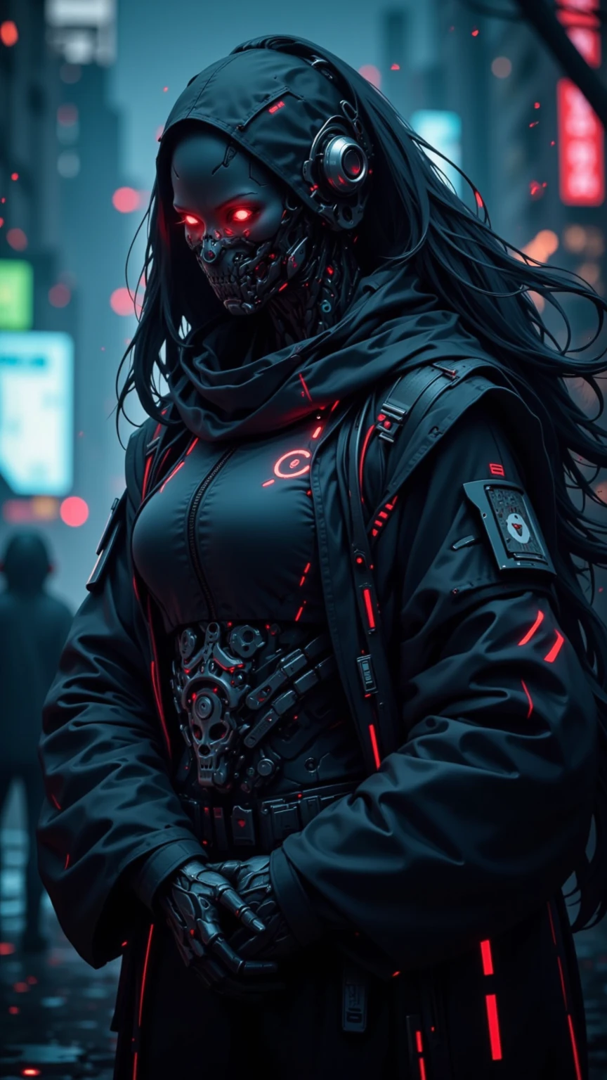 高品質的 Cyberpunk Digital Artwork ,Futuristic Ghost Woman hkbeauty - SeaArt AI