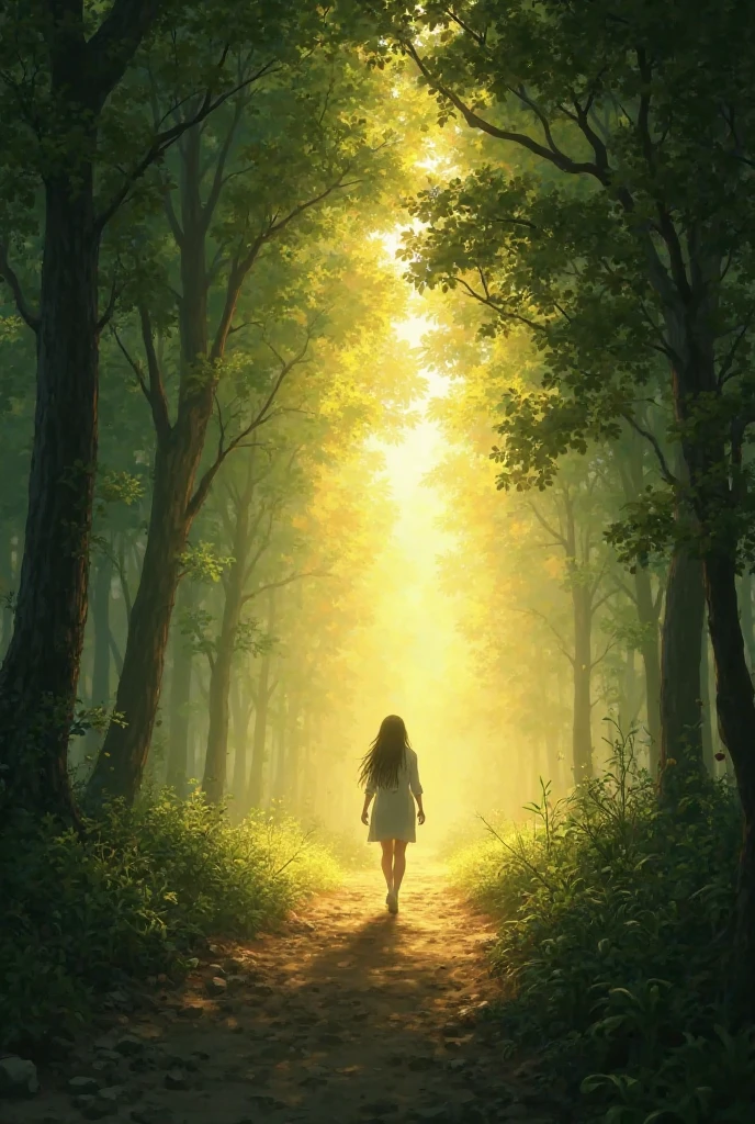 Someone walking in the shade, with the light coming out ahead - SeaArt AI