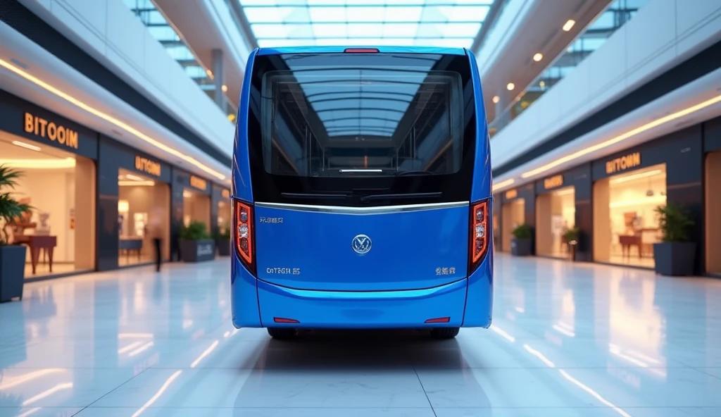 A close-up 3D-rendered image of the new YUTONG BUS AB14E 2025 - SeaArt AI