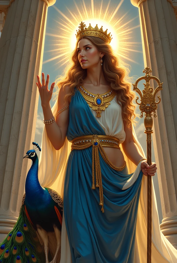Hera, the Queen of the Gods, is a vision of divine majesty and power ...