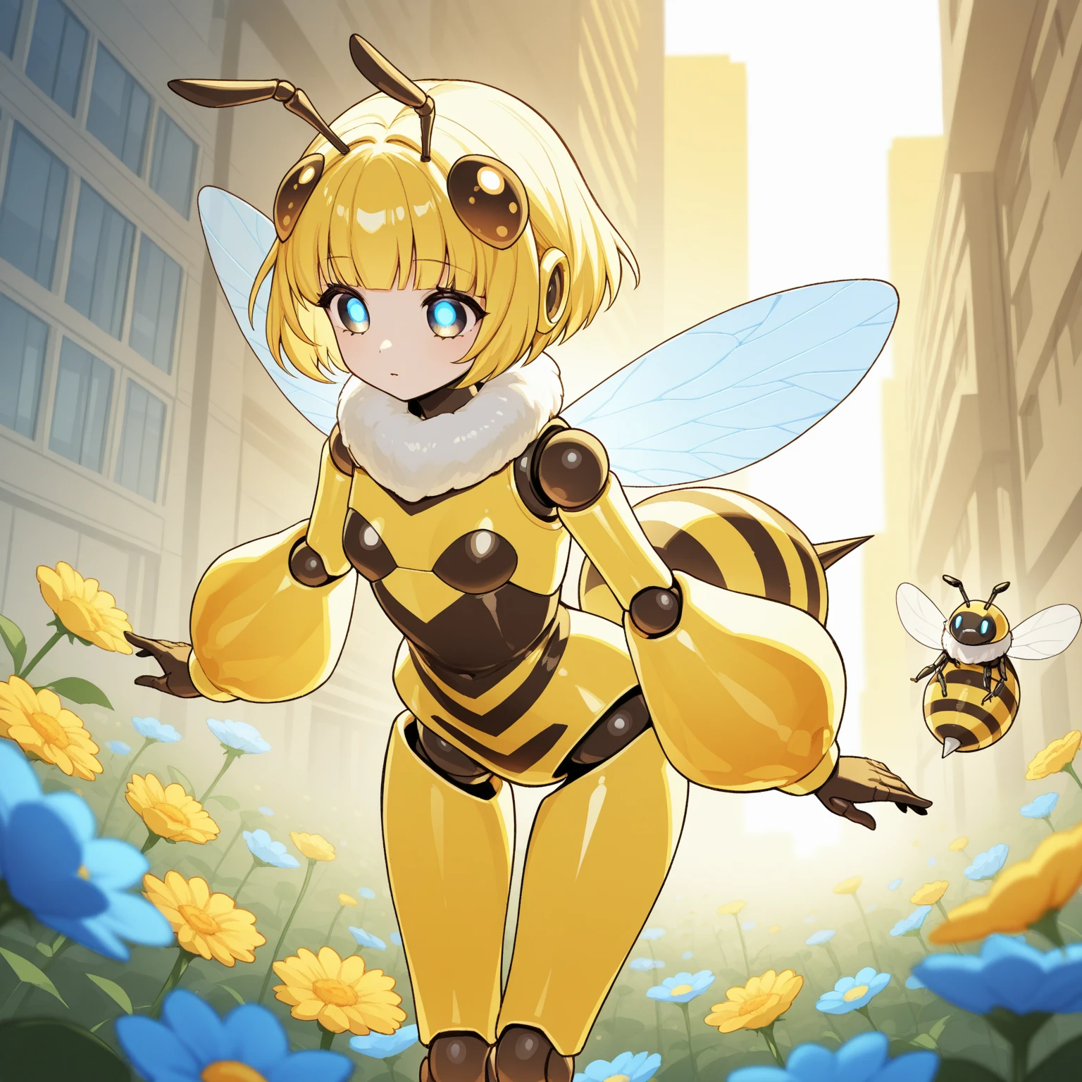 Several cute androids (swh, age 20, bot joints, backlit eyes - SeaArt AI