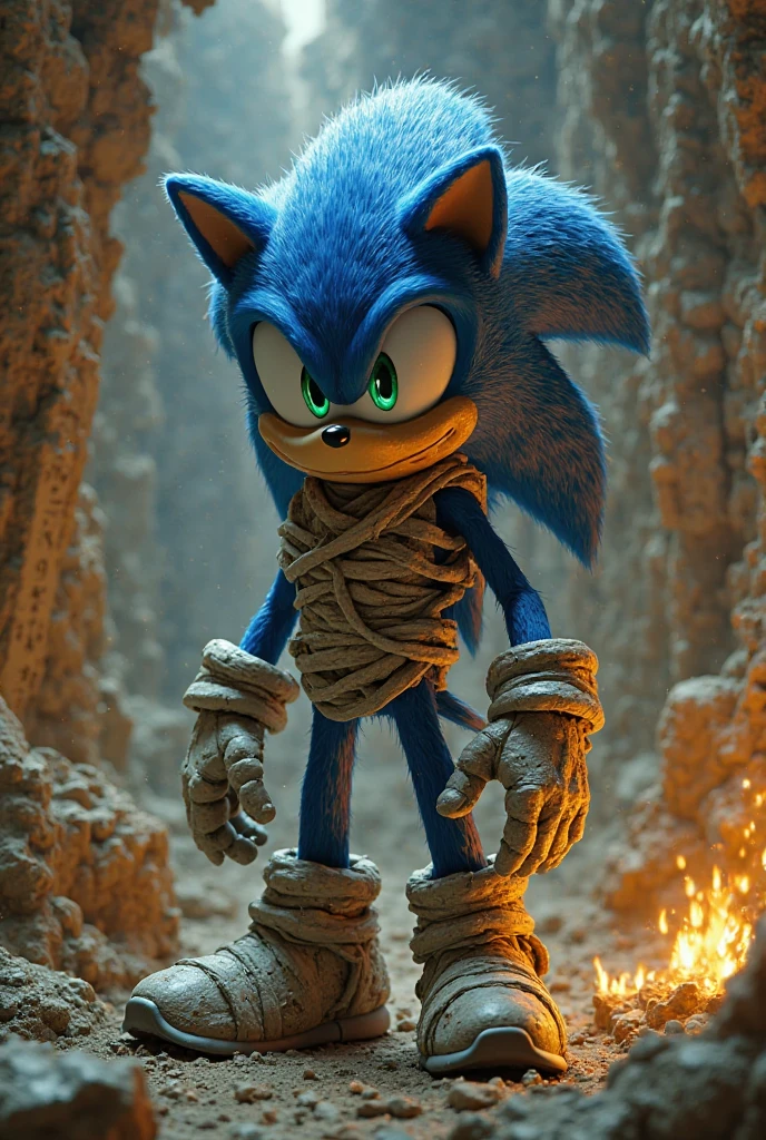 Sonic became a mummy! - SeaArt AI
