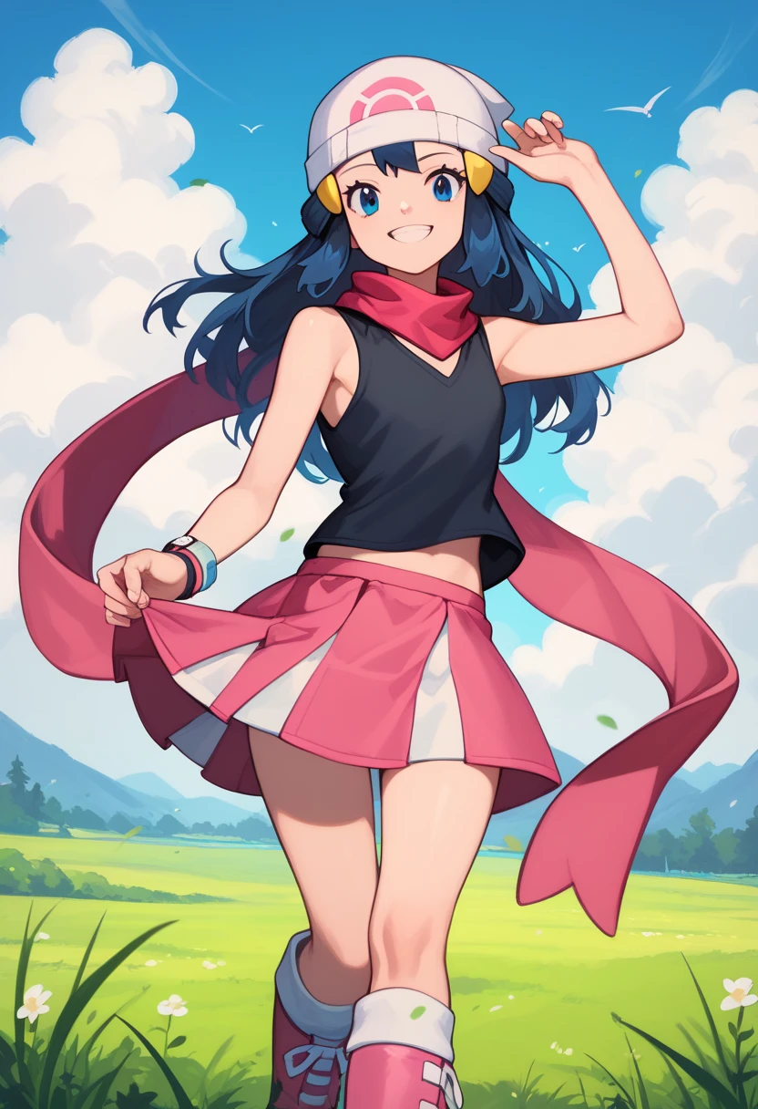 Masterpiece, Best Quality, 1 girl, dawn \(Pokémon\), cap, by the wide ...