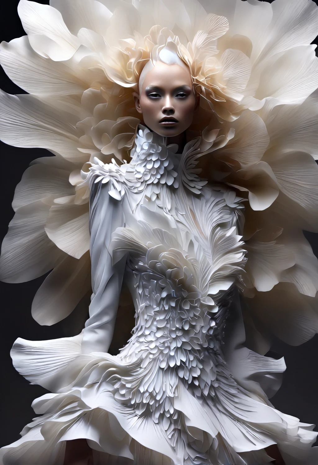 Avant-garde fashion. The contrast between the art of the woman - SeaArt AI