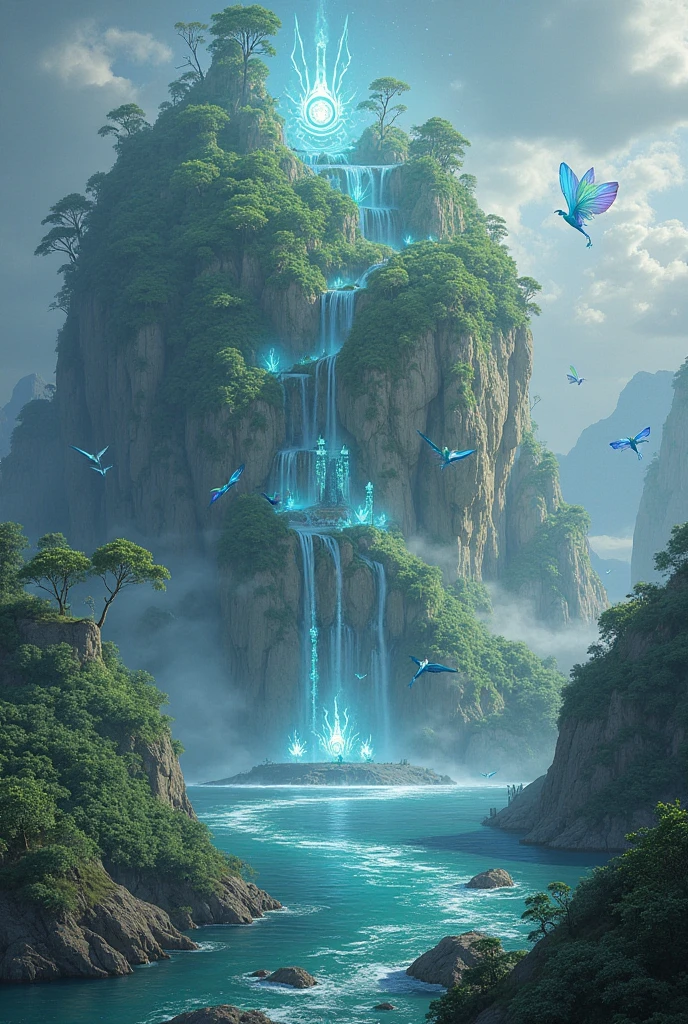 Magical island surrounded by magic - SeaArt AI