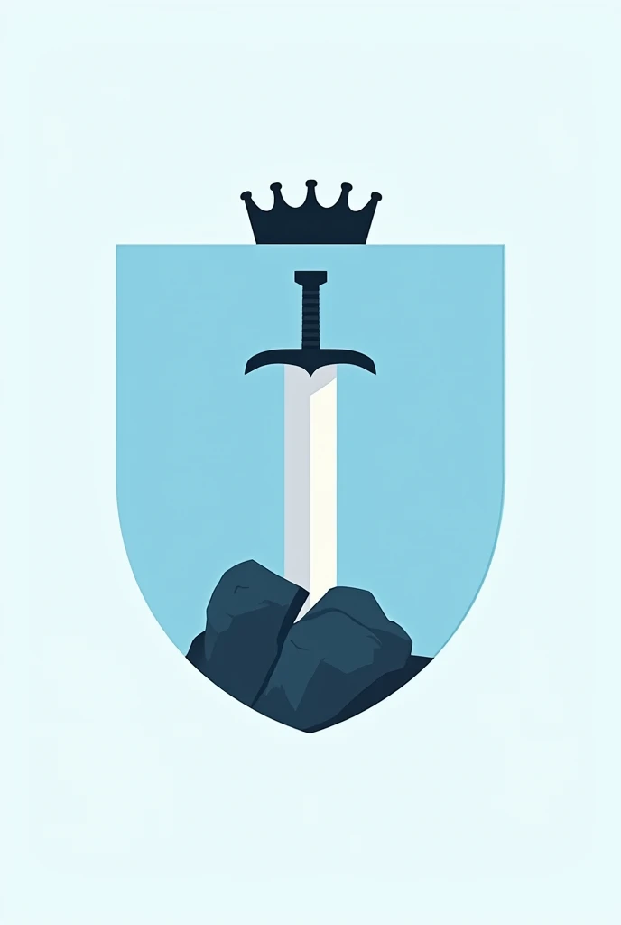 Light blue shield logo, which contains a horizontal sword broken on a ...