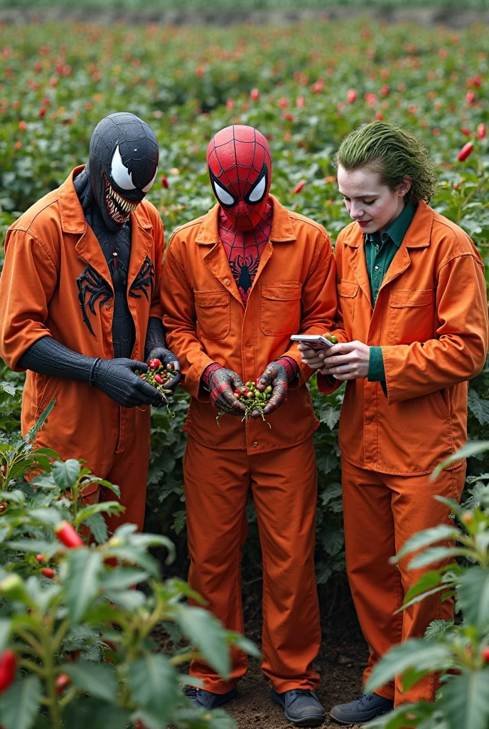 Ultra-realistic View, Three comic book characters, Venom, Spider ...