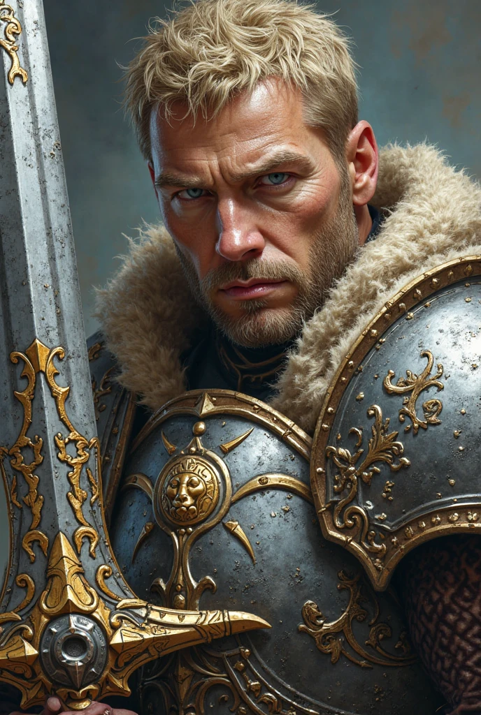 A highly detailed, ultra-realistic fantasy character portrait of Anduin ...