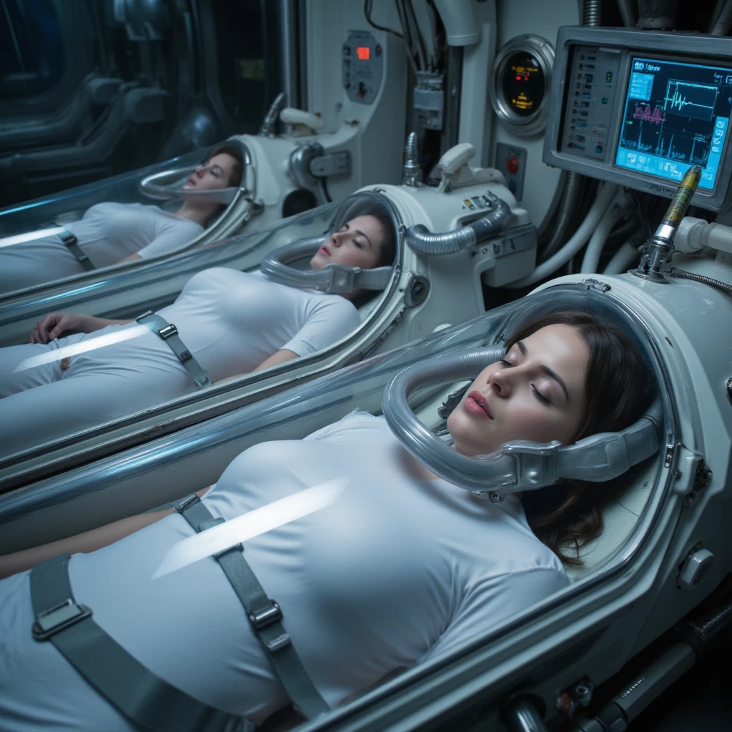 Highquality scifi photo, photorealistic (((profile view))). The image ...