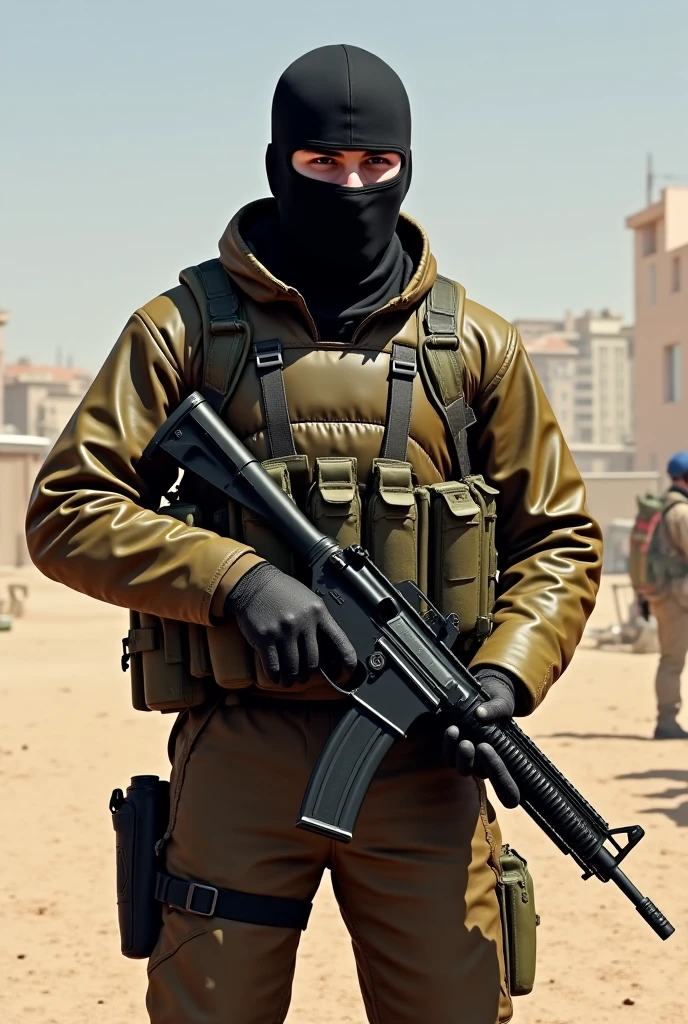 “Draw a terrorist from Counter-Strike 2 in a Kazakh shapan - SeaArt AI
