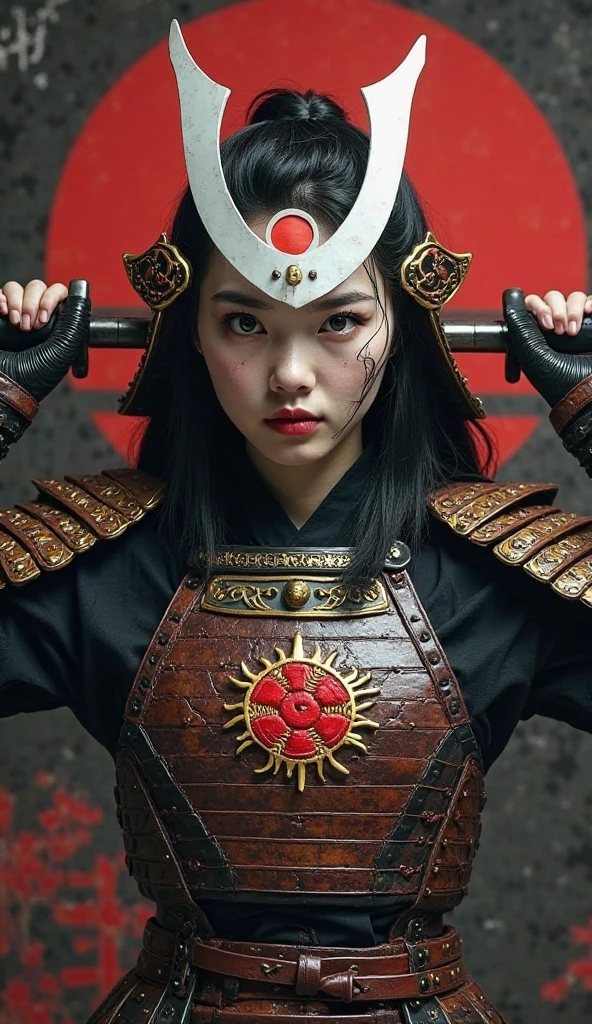 "A Japanese warrior in modern samurai armor, inspired by traditional ...