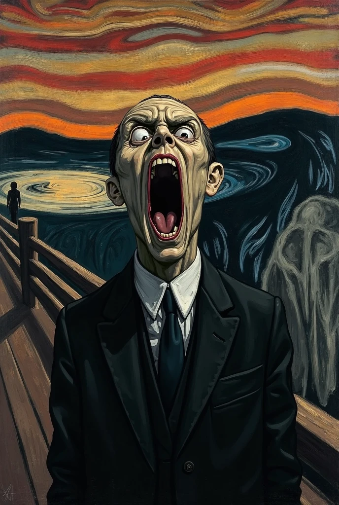 Create an image with Munch's scream that must remain the same but with ...