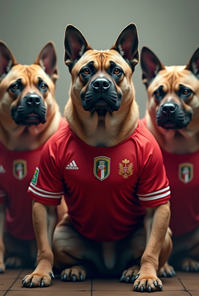 Intimidating dogs with the shirt of the Peruvian national team and with ...