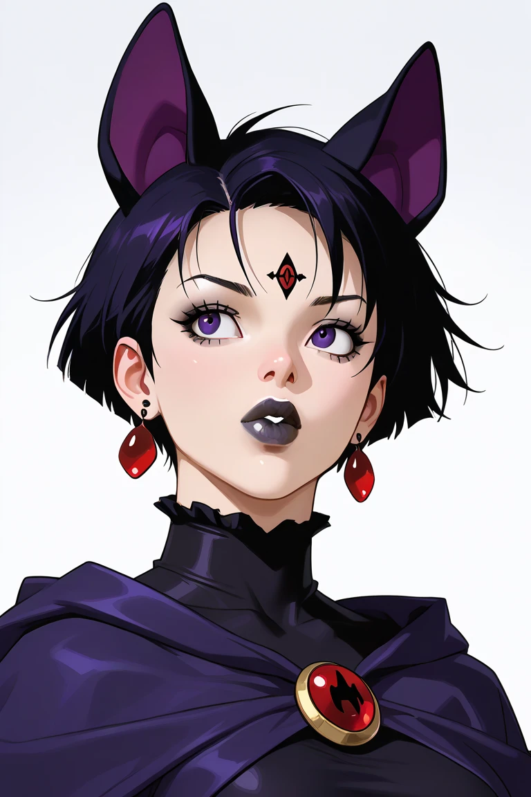 Raven (DCAMU) Detailed and a bit realistic Big lips Short hair human ...