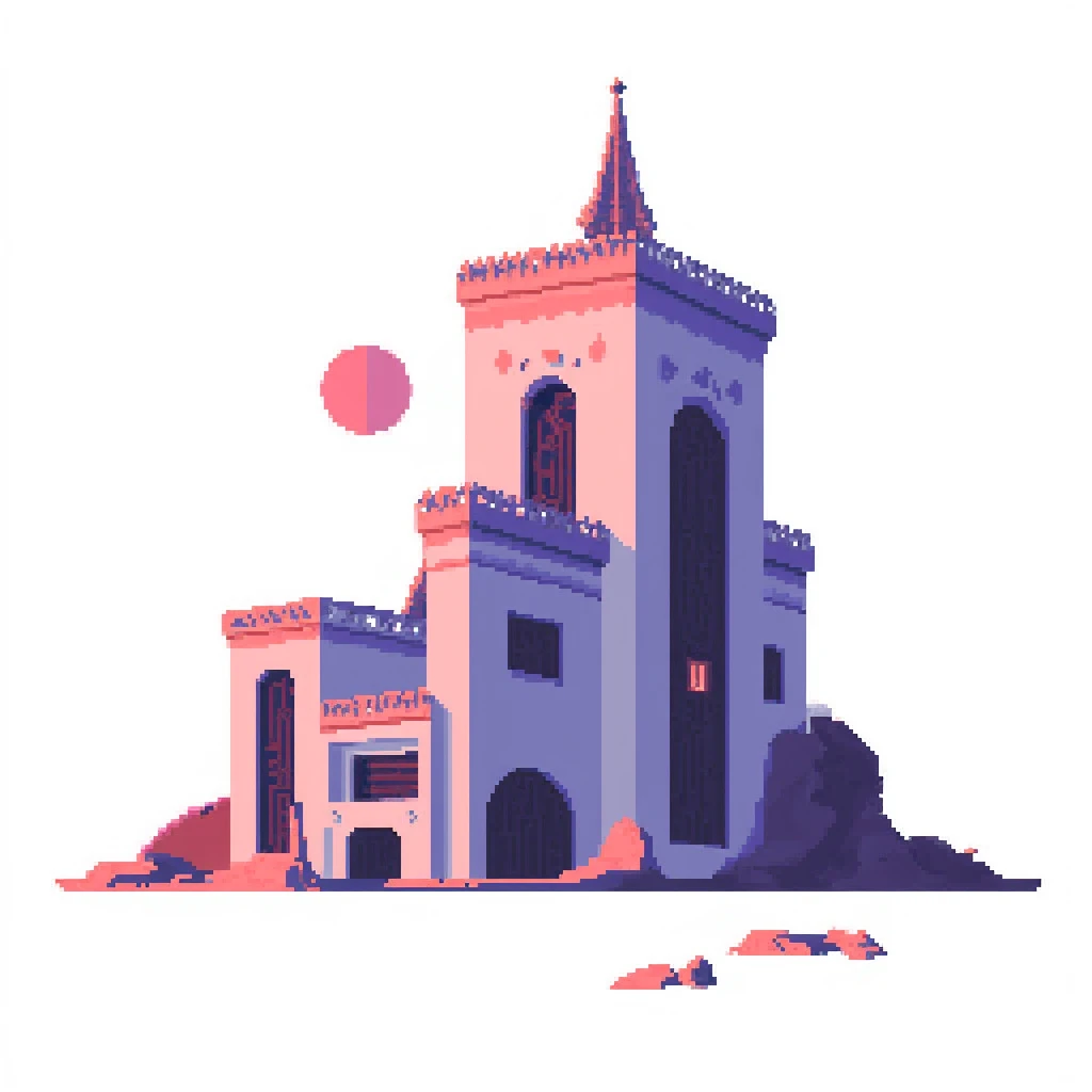 Building, 80s, Pixel Art Artwork Best Quality White Background - SeaArt AI