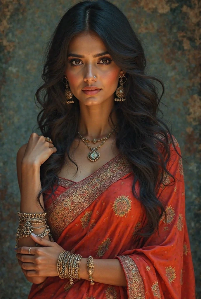 Make a women indian sexy women with sari big - SeaArt AI