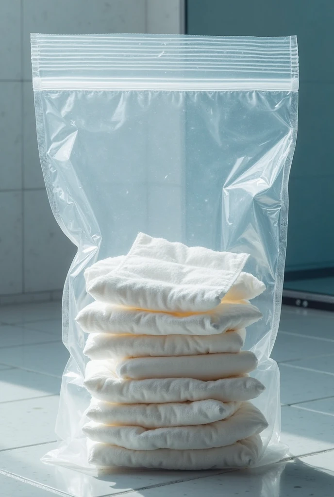 Plastic bag filled with medical gauze - SeaArt AI