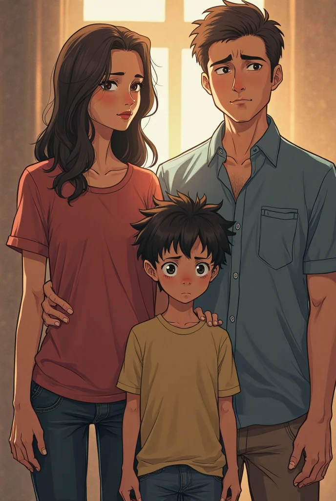 I want you to generate an image of a family photo for me but of three ...