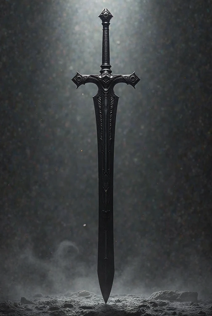 Create an image of a black sword in the center with the title - SeaArt AI
