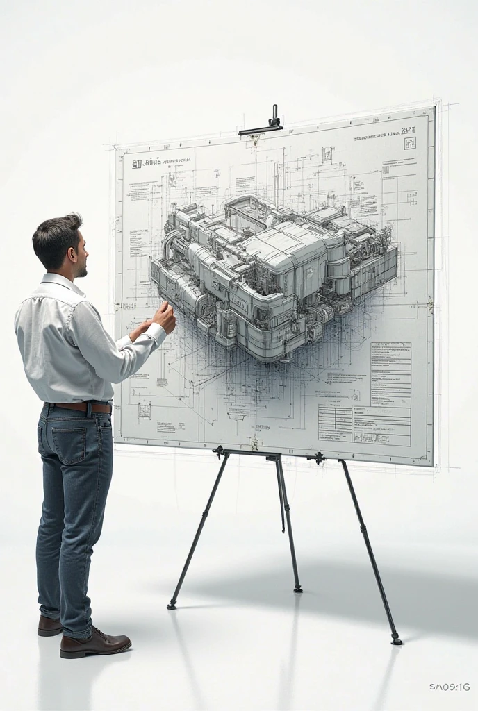 I want to create a technical drawing image in front of a specific ...