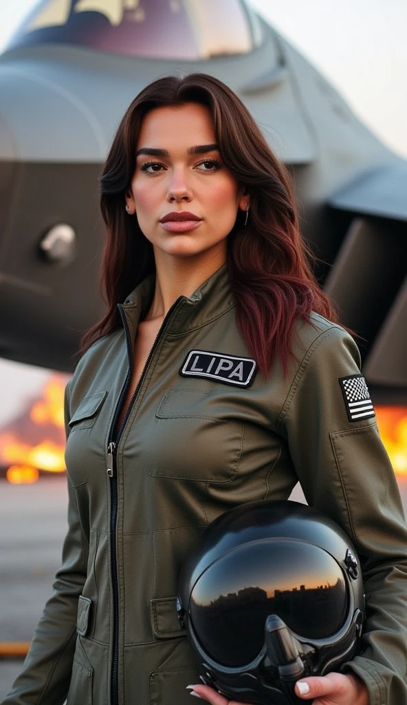 A breathtakingly beautiful female military jet pilot, radiating ...