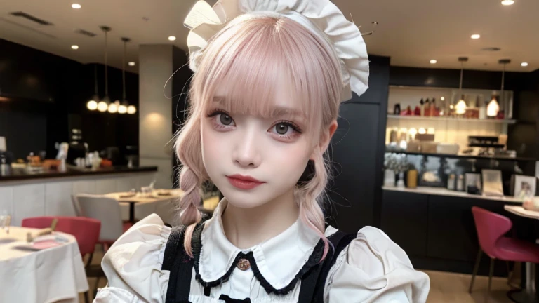 In Maid-concept cafe, cute, vibrant decorations on the wall, SUNSHINE ...