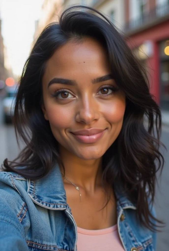 A vibrant, close-up selfie of Alena Aenami with sun-kissed Latina skin ...