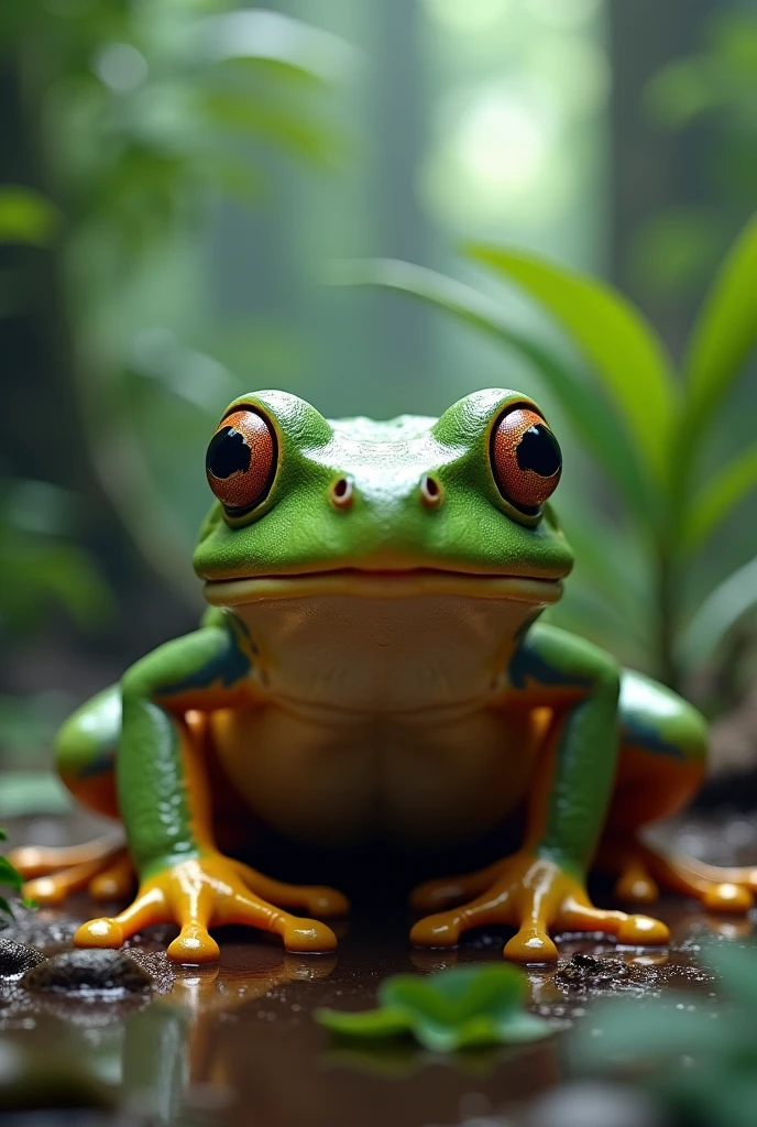 Superrealistic Colombian frog game with front view - SeaArt AI