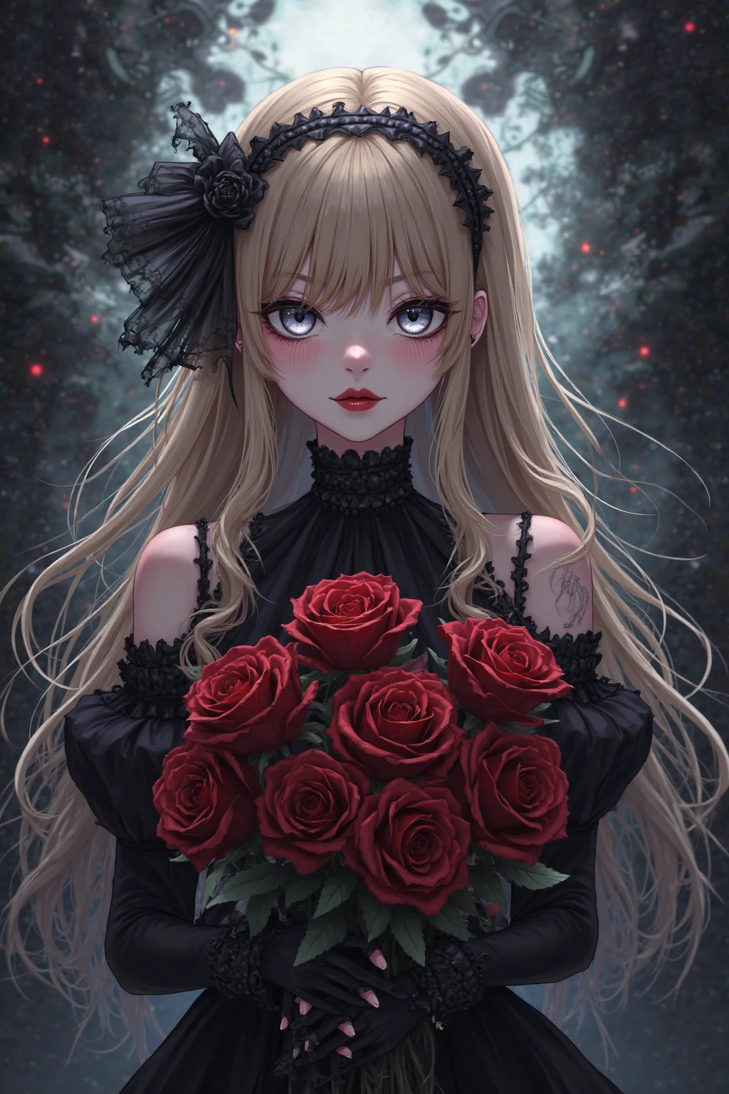 Line art anime style illustration、Eyes like Blythe Doll、bangs - SeaArt AI