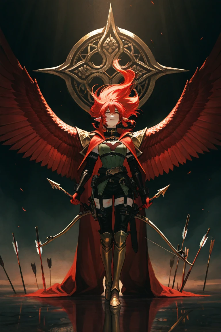 **"A detailed fantasy portrait of a half-elf archer warrior with an ...