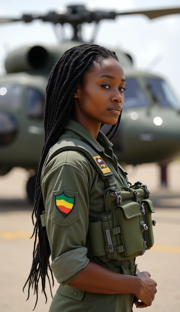 A beautiful 20-year-old Nigerian woman stands with grace and confidence ...