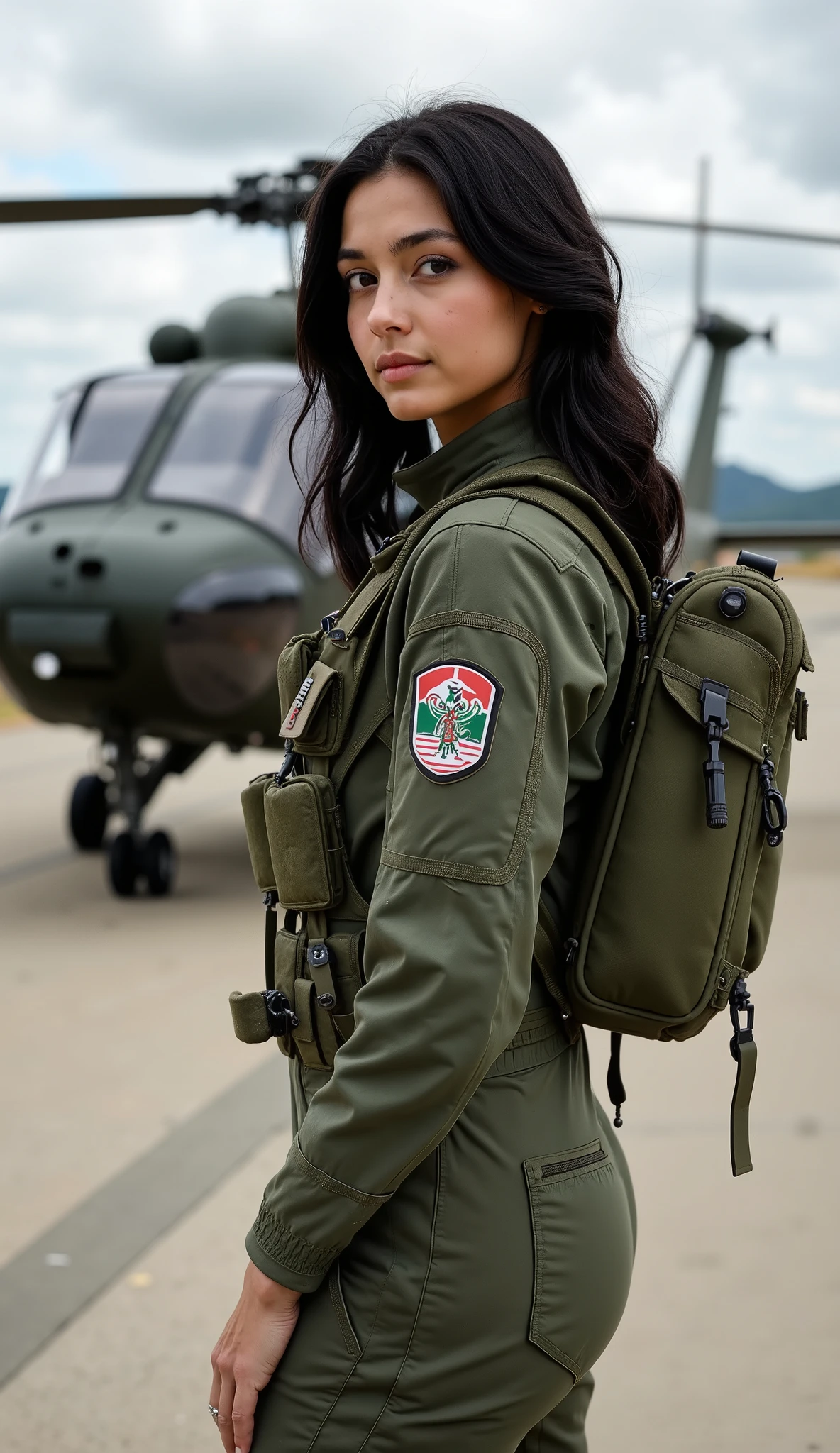 A beautiful 20-year-old Peruvian woman stands with grace and confidence as an el - SeaArt AI