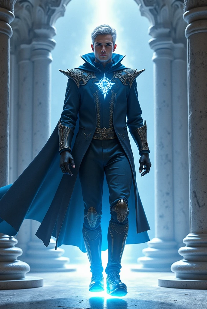 A jet of arcane energy must come out of his feet he must keep pointing ...