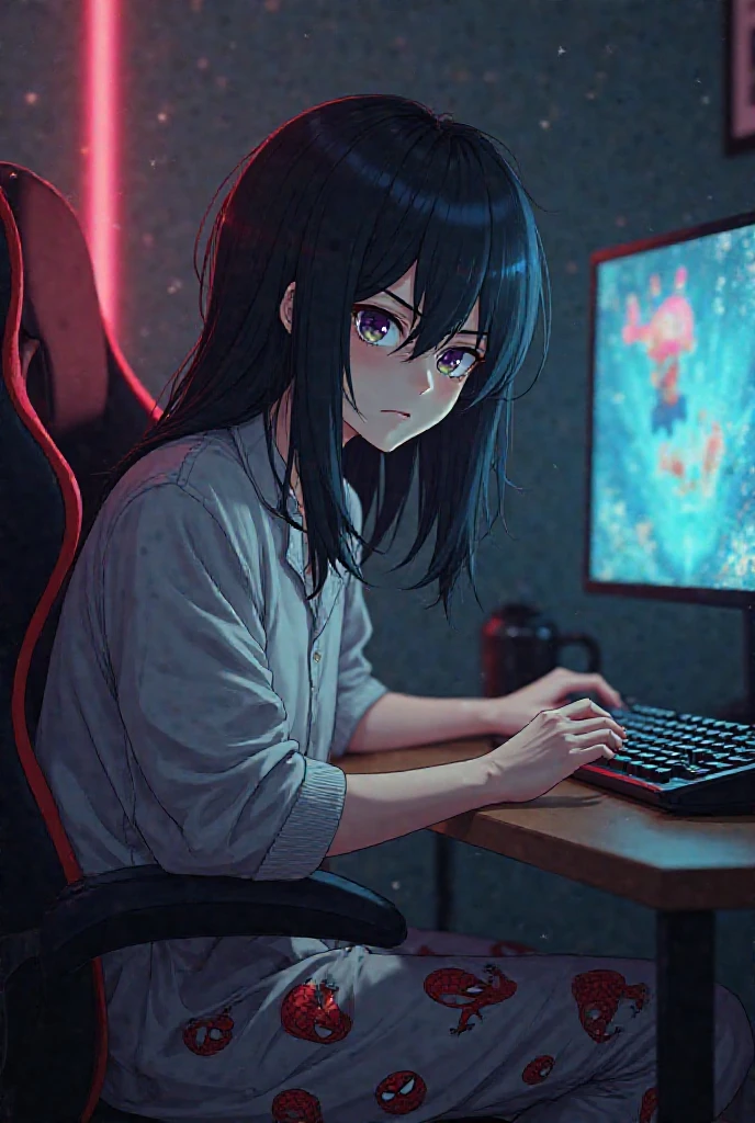 Medium long black hair, He is a handsome age man, Kaiser shirt - SeaArt AI