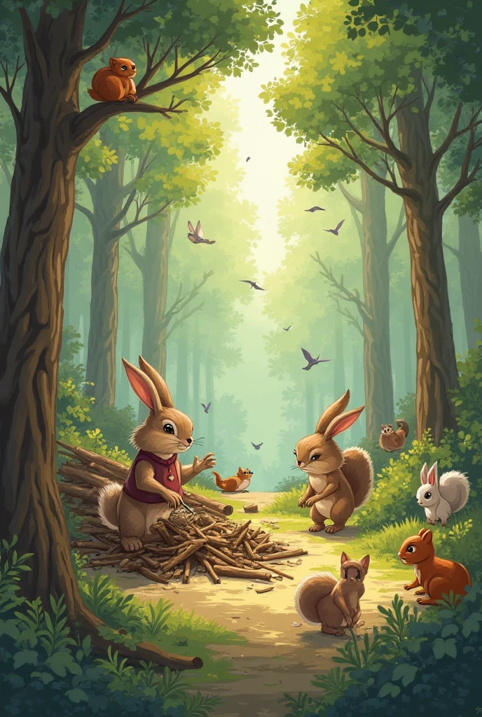 Scene Description: The Forest Animals Join In Setting: A Busy Forest ...