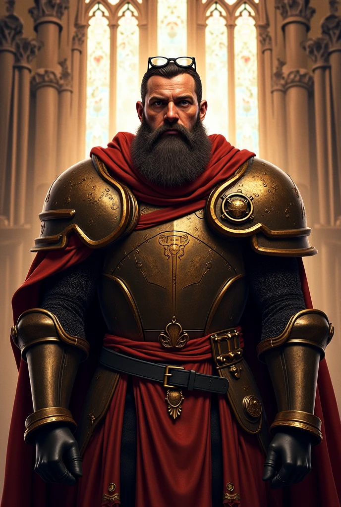 Avatar of a bearded knight paladin with glasses - SeaArt AI