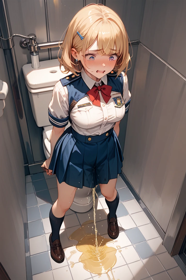 Uniform,I'm urinating,yellow urine,Embarrassing,it feels good - SeaArt AI